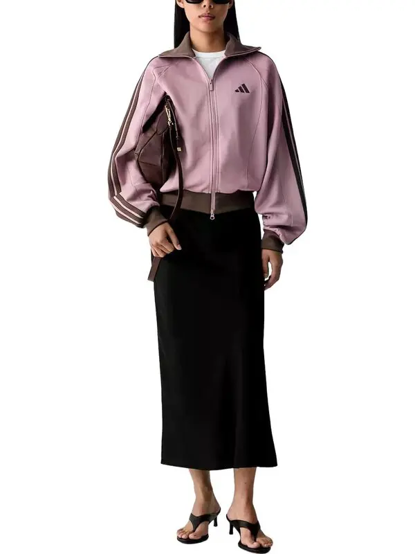 Adidas Logo-embroidered Side-stripe Track Jacket - Pink