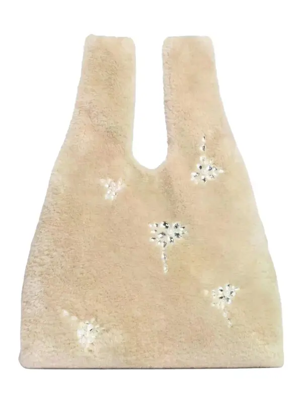 Simone Rocha Embellished Faux-fur Tote Bag - Neutrals