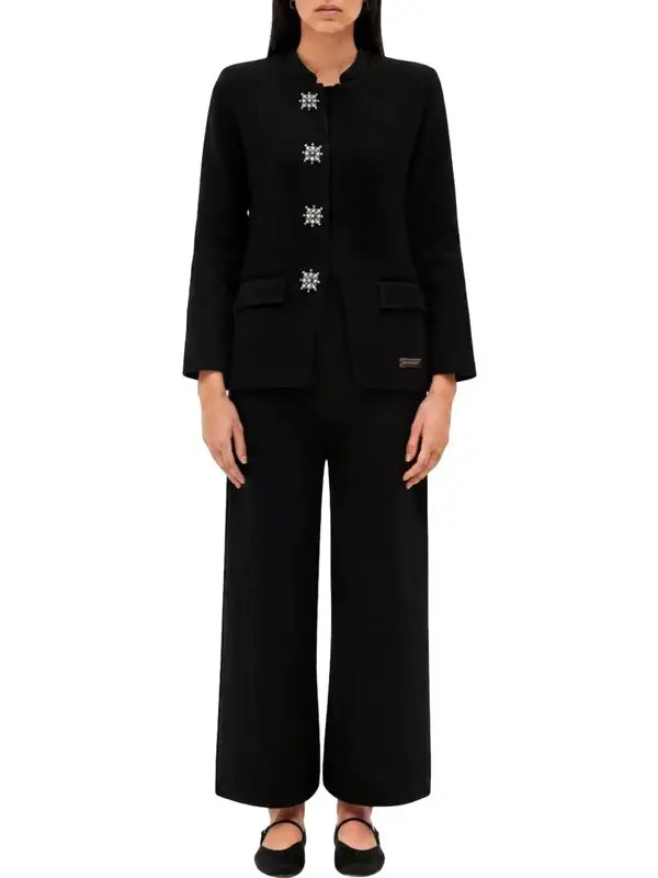 IZAAK AZANEI Embellished-button Long-sleeve Jacket - Black
