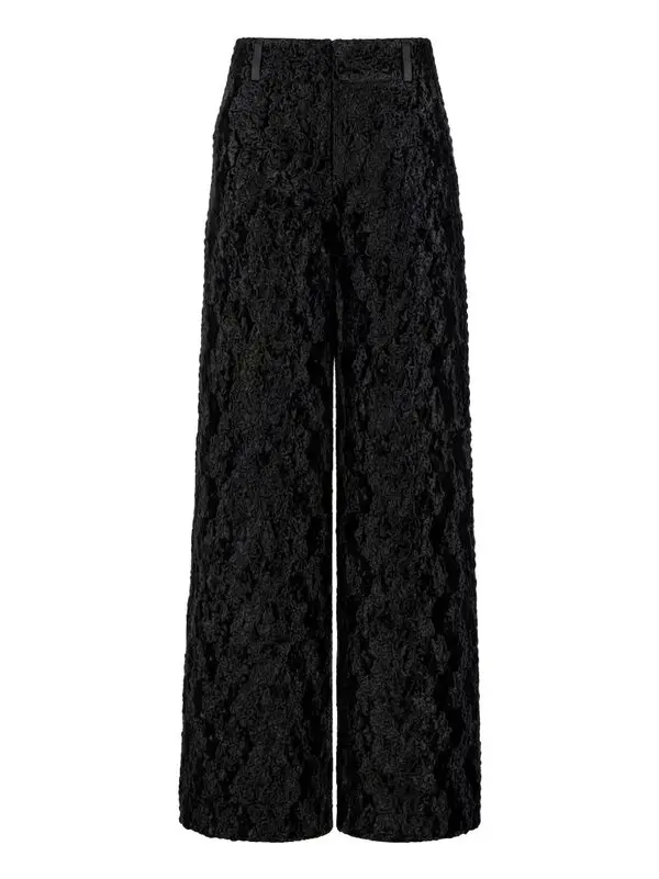 MAITRE PIERRE Textured Straight-leg Trousers - Black