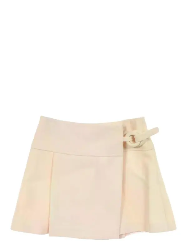LOUIS VUITTON Wool Blend Pleated Wrap Skirt - Neutrals