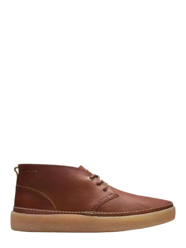 Clarks Oakpark Mid Leather Derby Boots - Brown