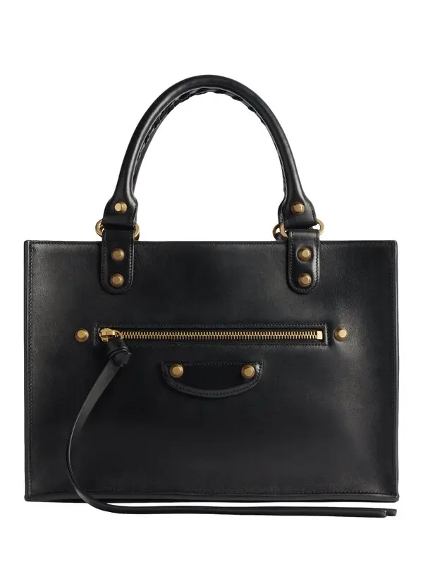 Balenciaga Medium Leather Le City Tote Bag - Grey