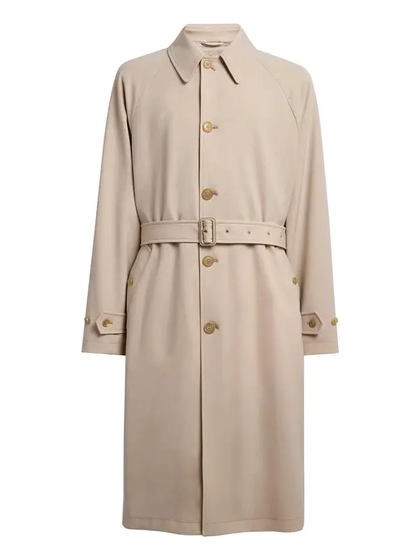 Ralph Lauren Purple Label Wool-blend Balmacaan Coat - Beige