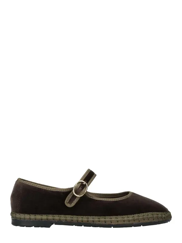 FLABELUS Velvet Mary Janes - Brown