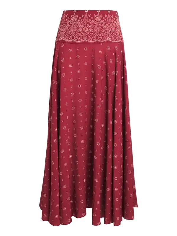 Devon Windsor Bandana Rylie Maxi Skirt - Red