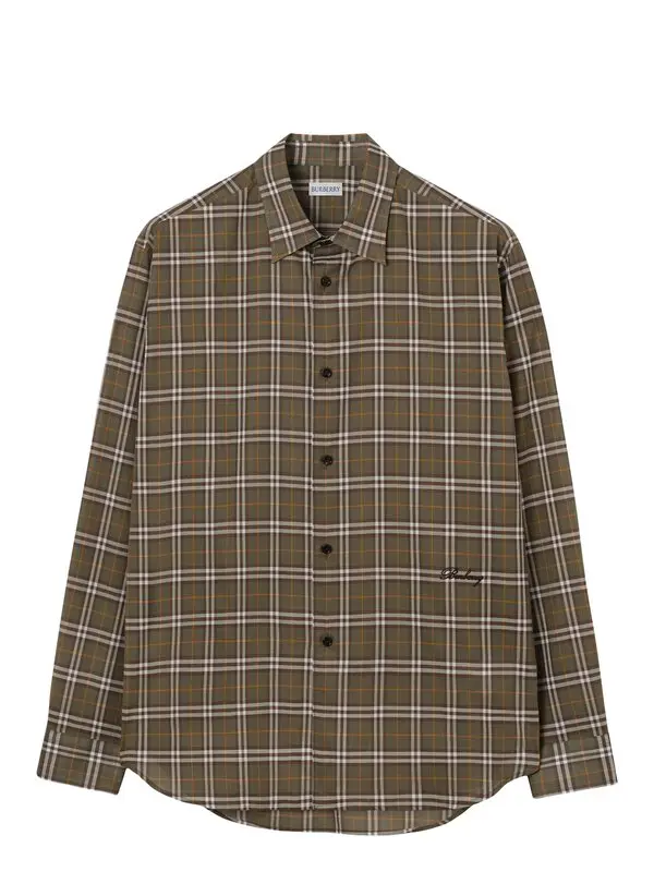 Burberry Cotton Plaid Shirt - Brown