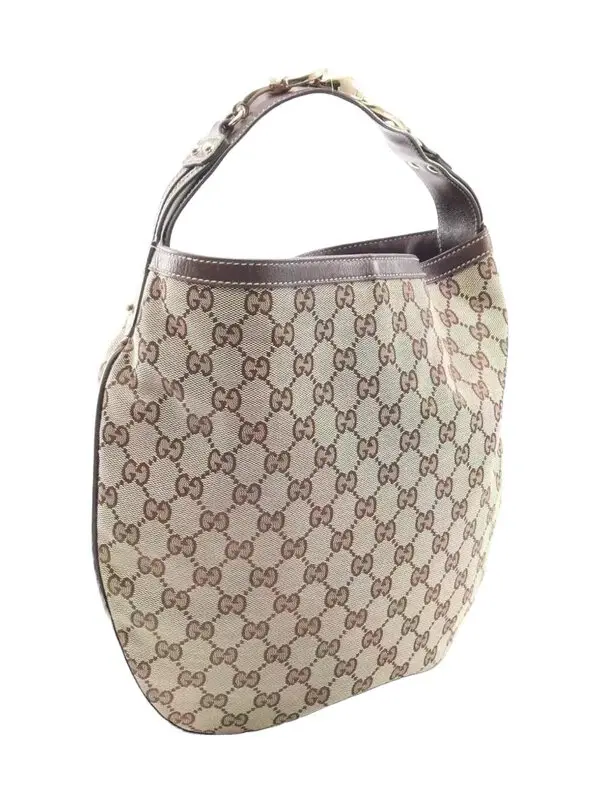 Gucci 2010s Gg Monogram Horsebit Shoulder Bag - Neutrals