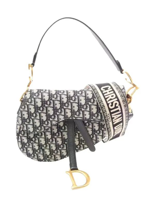 Dior 2010s Oblique Saddle Shoulder Bag - Neutrals
