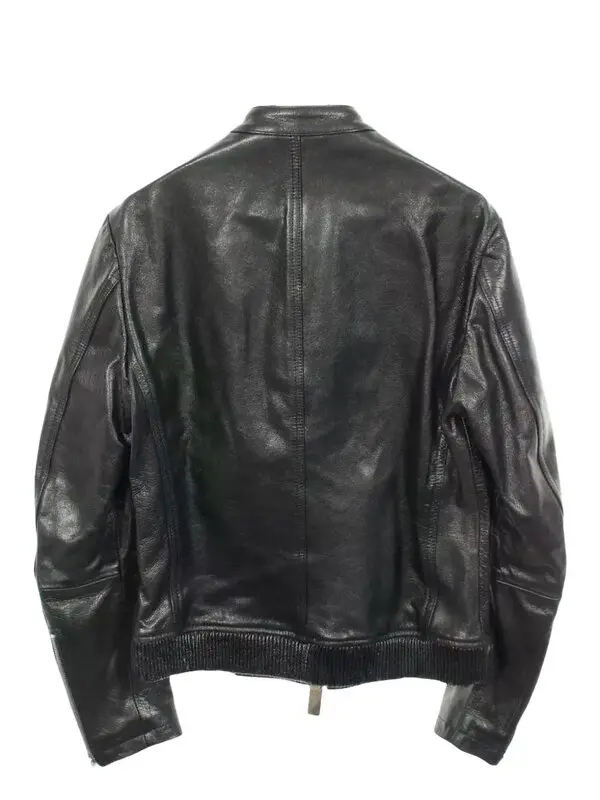 Emporio Armani Leather Biker Jacket - Black