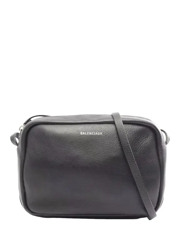 Balenciaga Grained Leather Cross Body Bag - Black