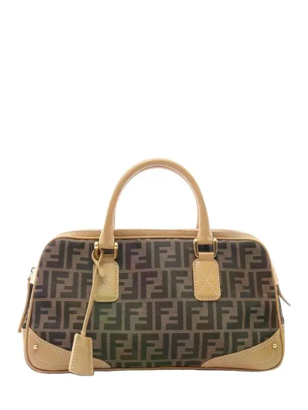 Fendi Zucca Monogram Boston Bag - Brown