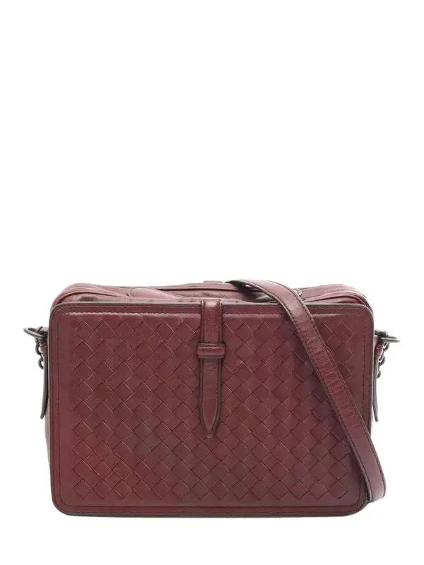 Bottega Veneta 2000s Intrecciato Shoulder Bag - Red