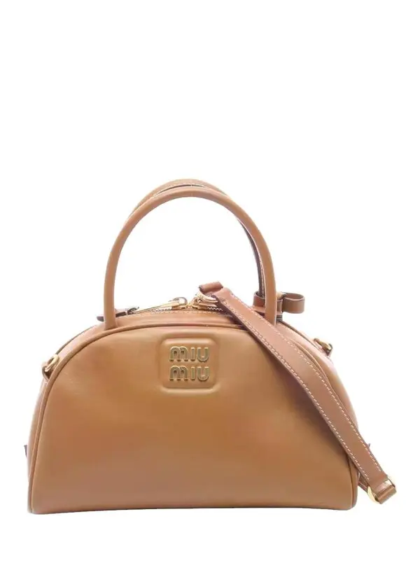 Miu Miu Leather Top Handle Bag - Brown