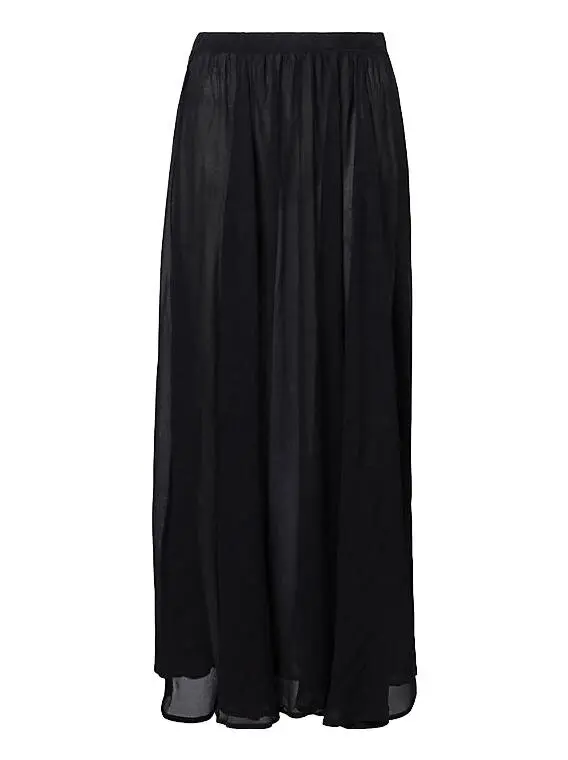 Dissh Sheer Maxi Skirt With Split Seam - Black
