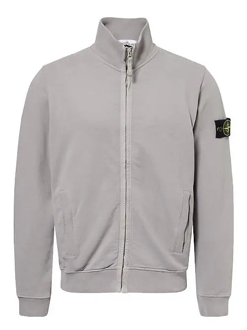 Stone Island Compass-badge Brushed Cotton-jersey Jacket - Grey