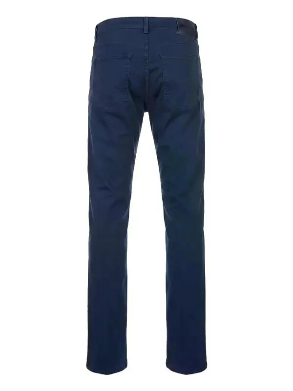 Kiton Logo Patch Straight Leg Trousers - Blue