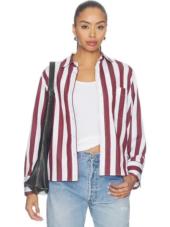 Madewell Striped Y-neck Shirt - Multi