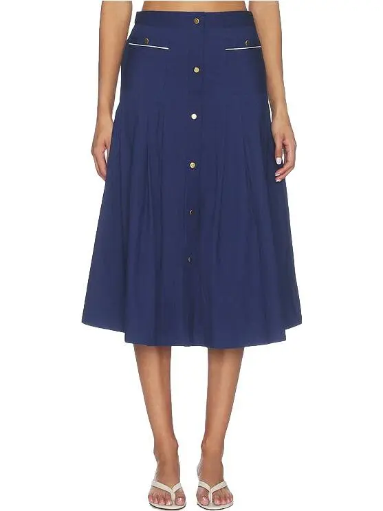SEROYA Yumi Poplin Skirt - Blue