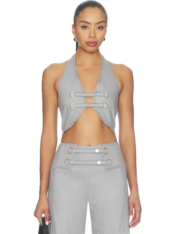BY.DYLN X Revolve Emmett Halter Top - Grey