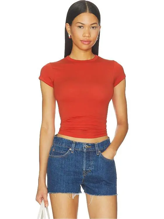 GRLFRND Crew Neck Slim Fit Tee In . Also - Red