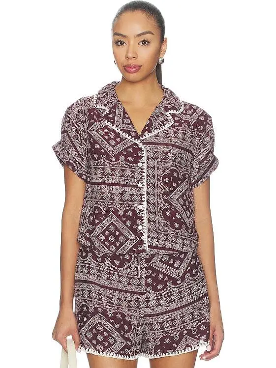 Veronica Beard Ilene Top - Burgundy