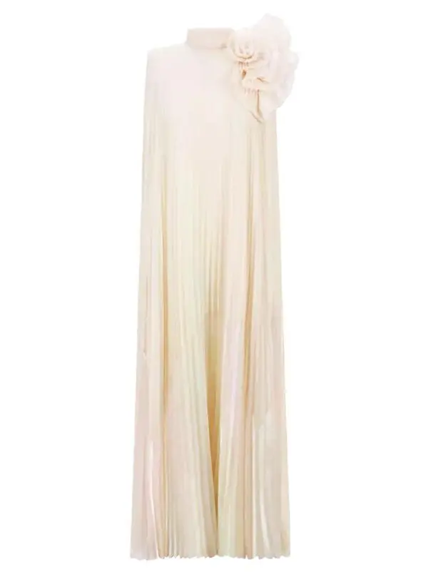 GEMY MAALOUF Embellished Draped Maxi Dress - Neutrals