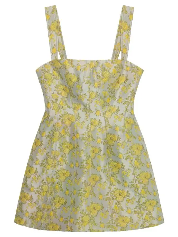 Simkhai Lydia Floral-jacquard Mini Dress - Neutrals