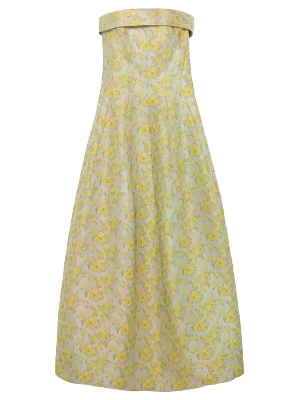 Simkhai Octavia Strapless Jacquard Maxi Dress - Neutrals