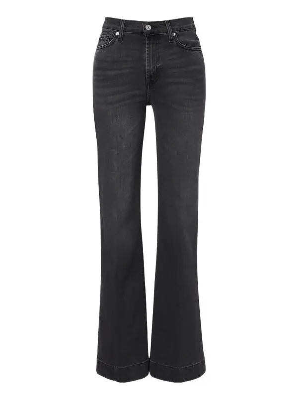 7 For All Mankind Modern Dojo Flared Jeans In Inkstorm - Grey