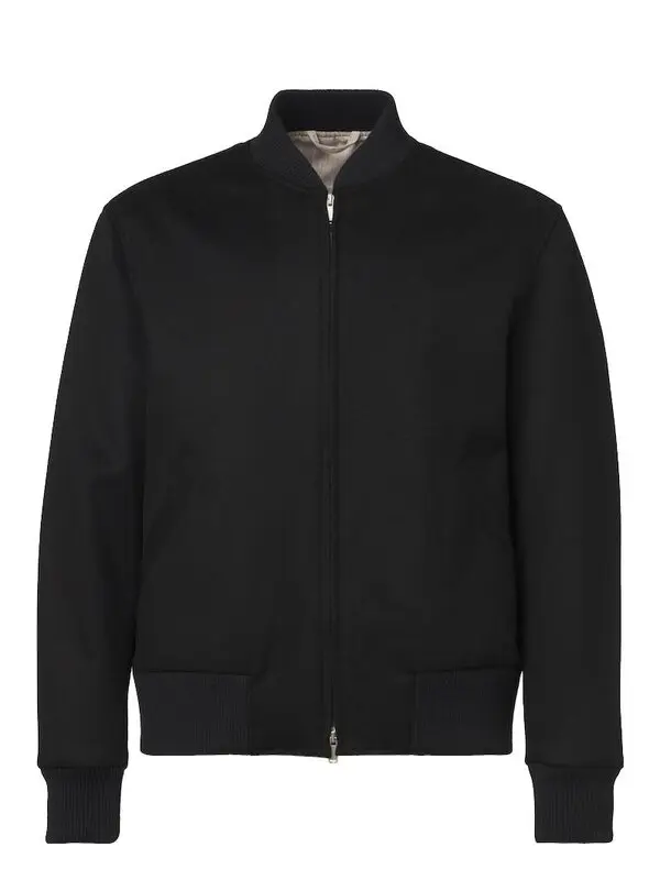 LARDINI Virgin Wool Bomber Jacket - Black
