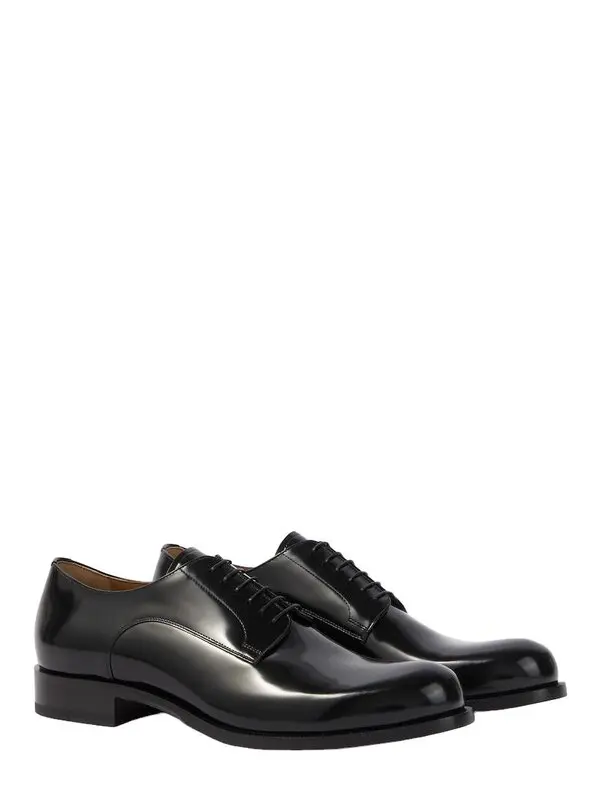 CHRISTIAN LOUBOUTIN Moustachou Leather Derby Shoes - Black