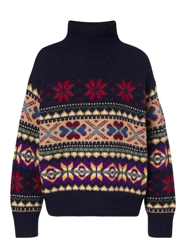 Polo Ralph Lauren Wool-blend Turtleneck Sweater With Pattern - Multicoloured