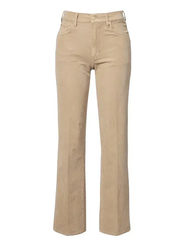 7 For All Mankind Stovepipe Cotton-blend Corduroy Straight Pants - Beige