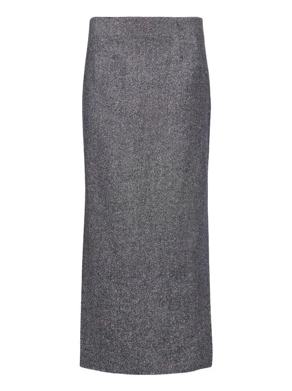 Etro Wool And Silk-blend Pencil Skirt - Grey