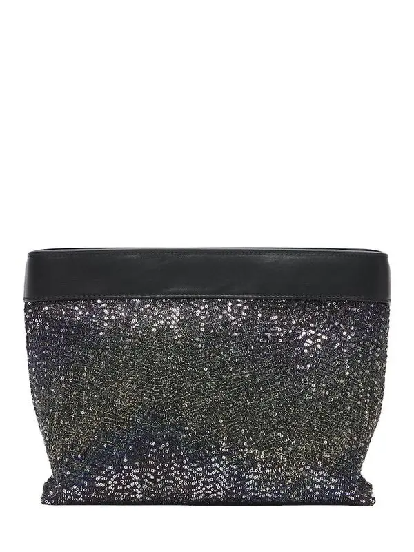 Missoni Sequined Leather-trimmed Clutch - Blue