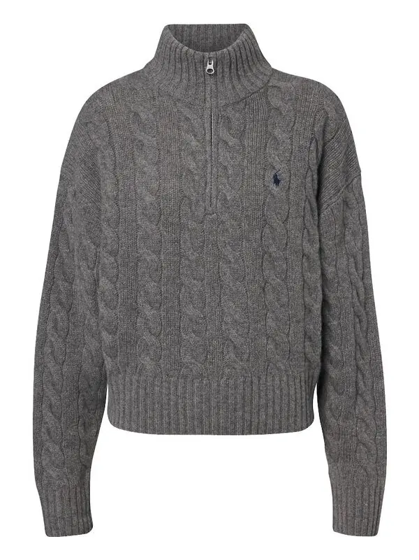 Polo Ralph Lauren Cable-knit Half-zip Sweater - Grey