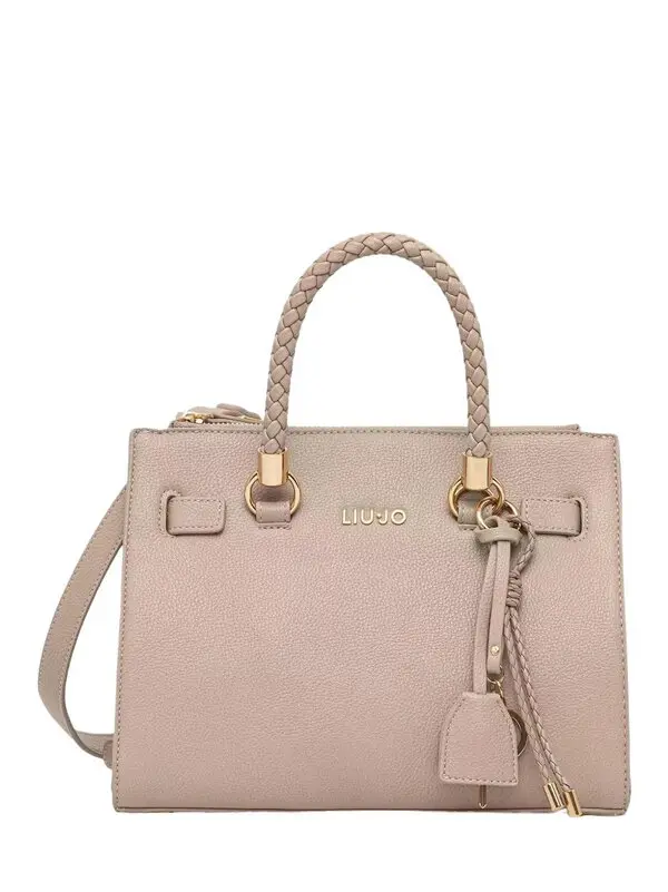 Liu Jo Braided-handle Logo-plaque Tote Bag - Neutrals