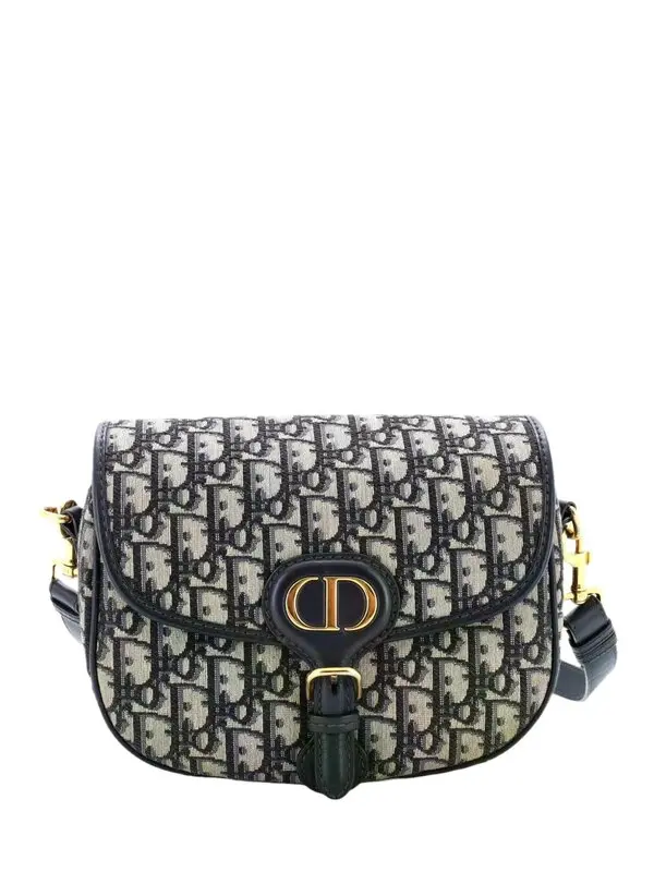 Dior Bobby Flap Bag Oblique Canvas Medium Crossbody Bag - Blue