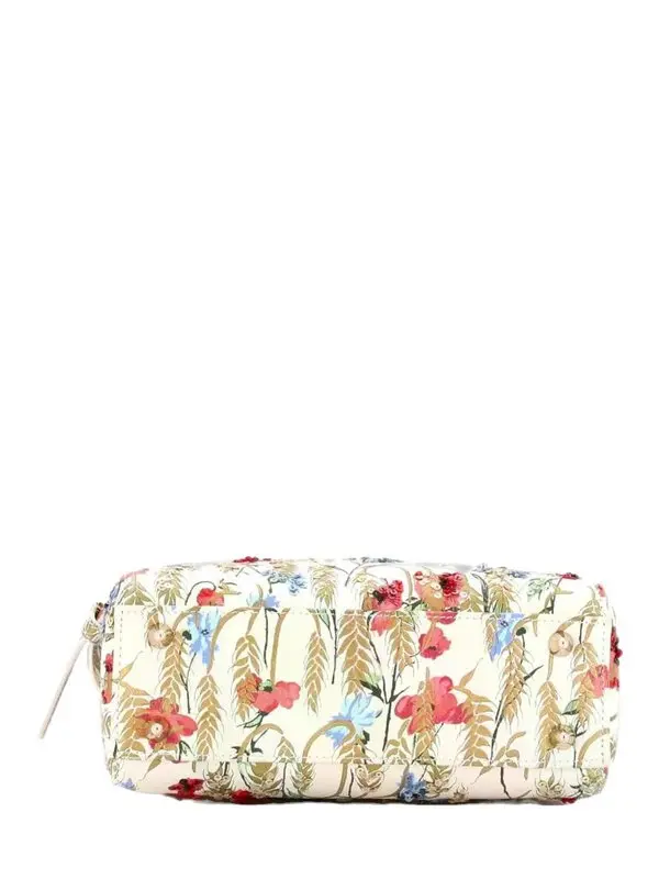 Dior Lady Bag Embroidered Printed Leather Satchel - Neutrals