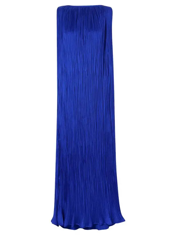 Aflalo Celestia Plissé-satin Maxi Dress - Blue