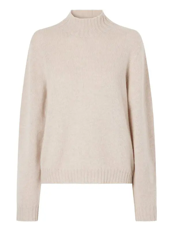 THE ROW Kensington Cashmere High Neck Sweater - Brown