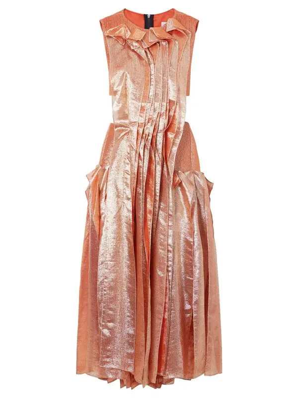 Maticevski Trailblaze Ruffled Brocade Gown - Metallic