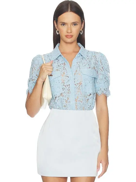 Generation Love Mina Lace Shirt - Blue