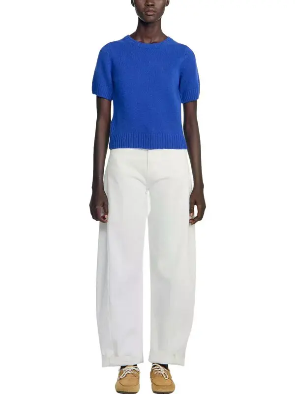 Sandro Short-sleeve Wool T-shirt - Blue