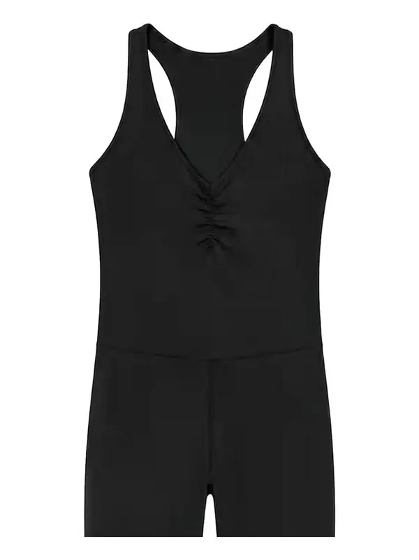 Splits59 Darci Airweight Ruched Stirrup Jumpsuit - Black