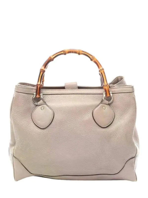 Gucci 2000s Bamboo Top Handle Tote Bag - Grey