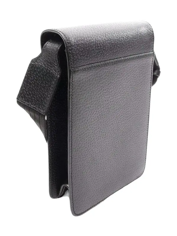 FERRAGAMO Grained Leather Foldover Shoulder Bag - Black