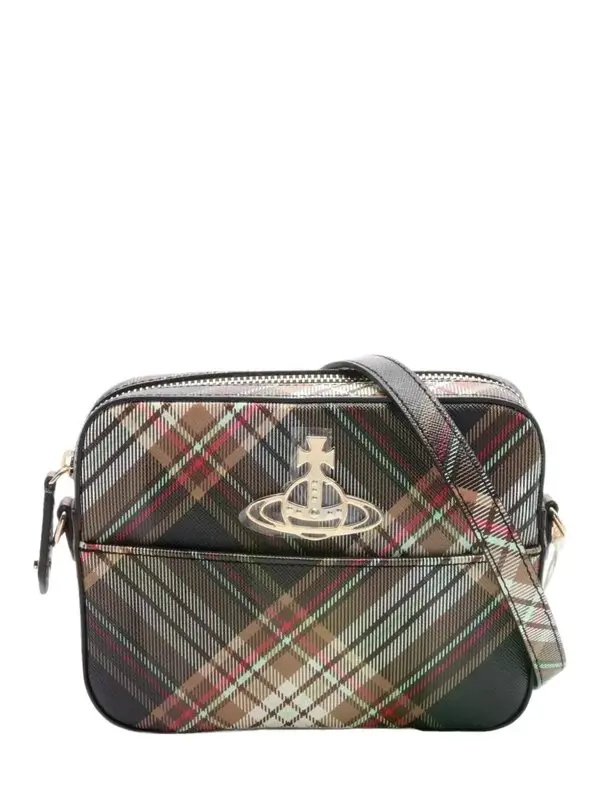 VIVIENNE WESTWOOD Tartan Orb Camera Bag - Black