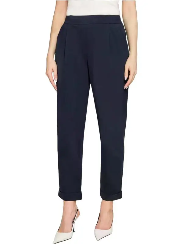 BETTY BARCLAY Pleated Turn-up Trousers - Blue